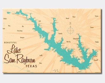 Lake Sam Rayburn Map - Etsy