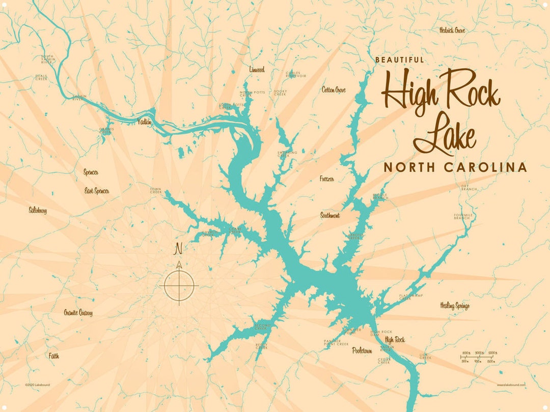 High Rock Lake North Carolina | Lake House Décor | Cabin Art | Custom ...