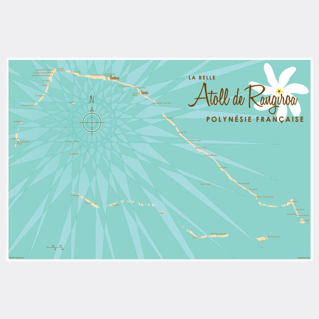 Rangiroa Atoll French Polynesia | Lake House Décor | Cabin Art | Custom ...