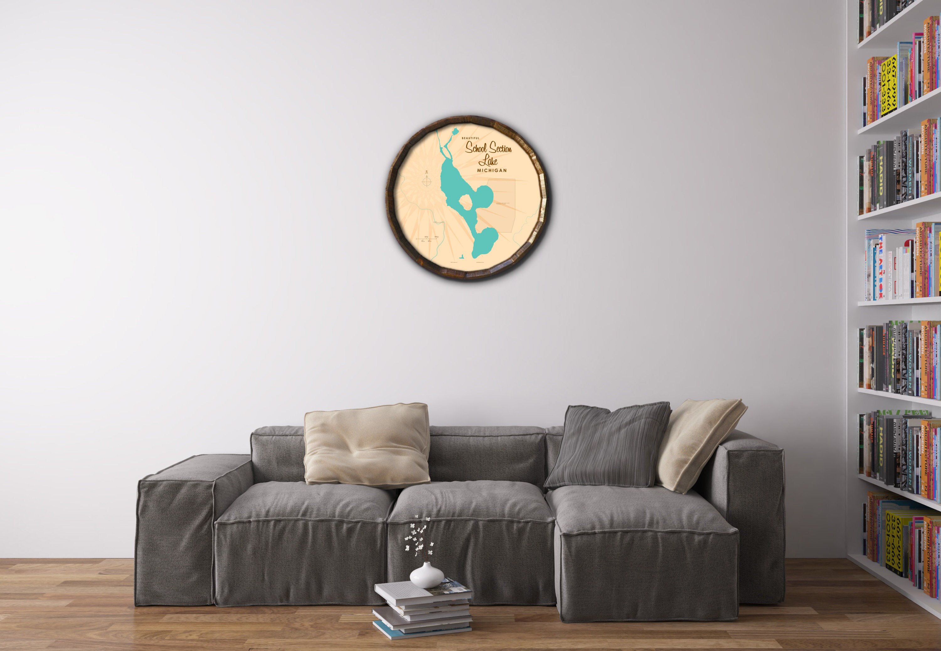 School Section Lake Michigan | Lake House Décor | Cabin Art | Custom ...