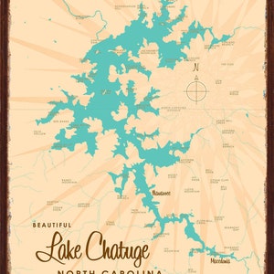 Lake Chatuge NC Georgia | Lake House Décor | Cabin Art | Custom Map ...