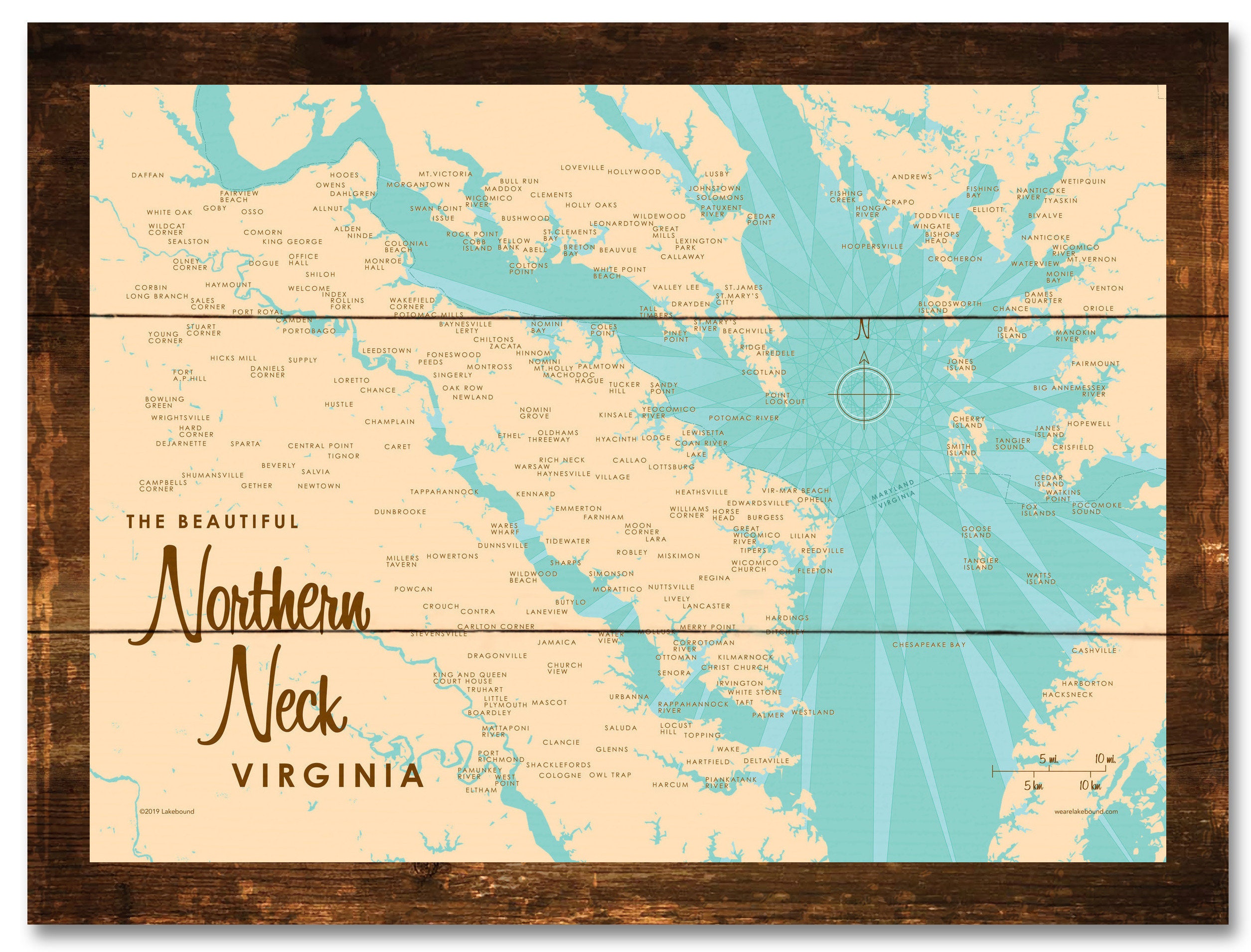 Northern Neck Virginia Rustic Wood Sign Map Art - Etsy