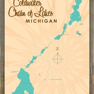Coldwater Chain of Lakes Michigan | Lake House Décor | Cabin Art ...