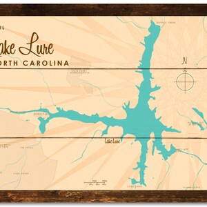 Lake Lure North Carolina, Rustic Wood Sign Map Art - Etsy