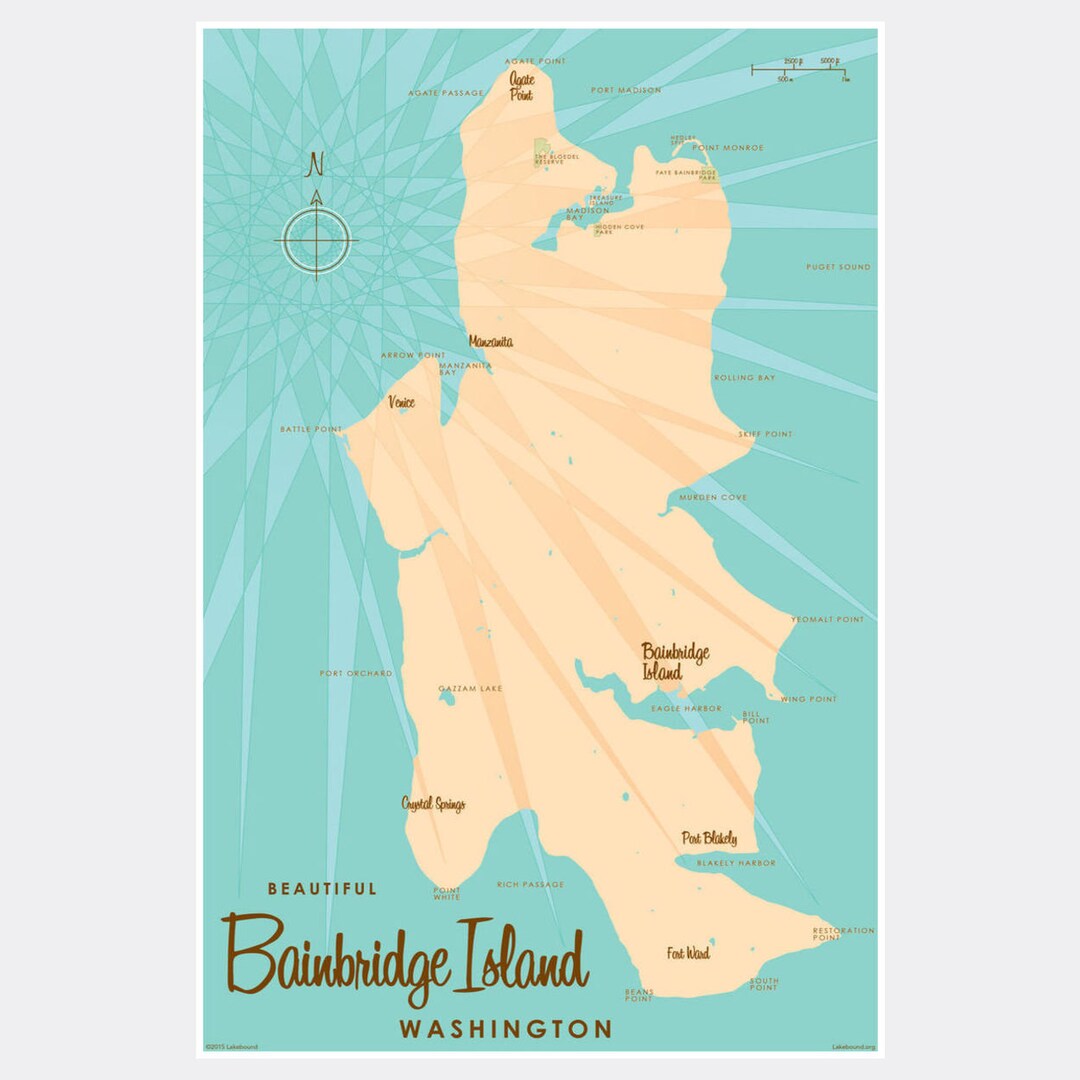 Bainbridge Island Washington | Lake House Décor | Cabin Art | Custom ...