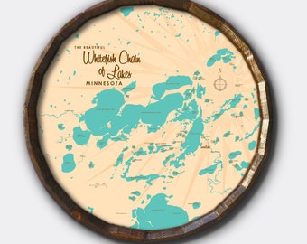 Whitefish Chain Lake Map - Etsy