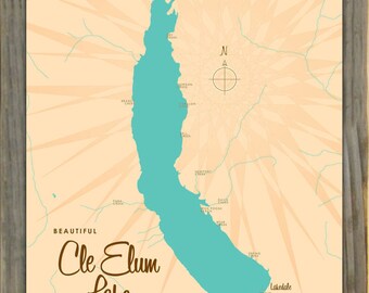 Cle Elum Lake Map - Etsy