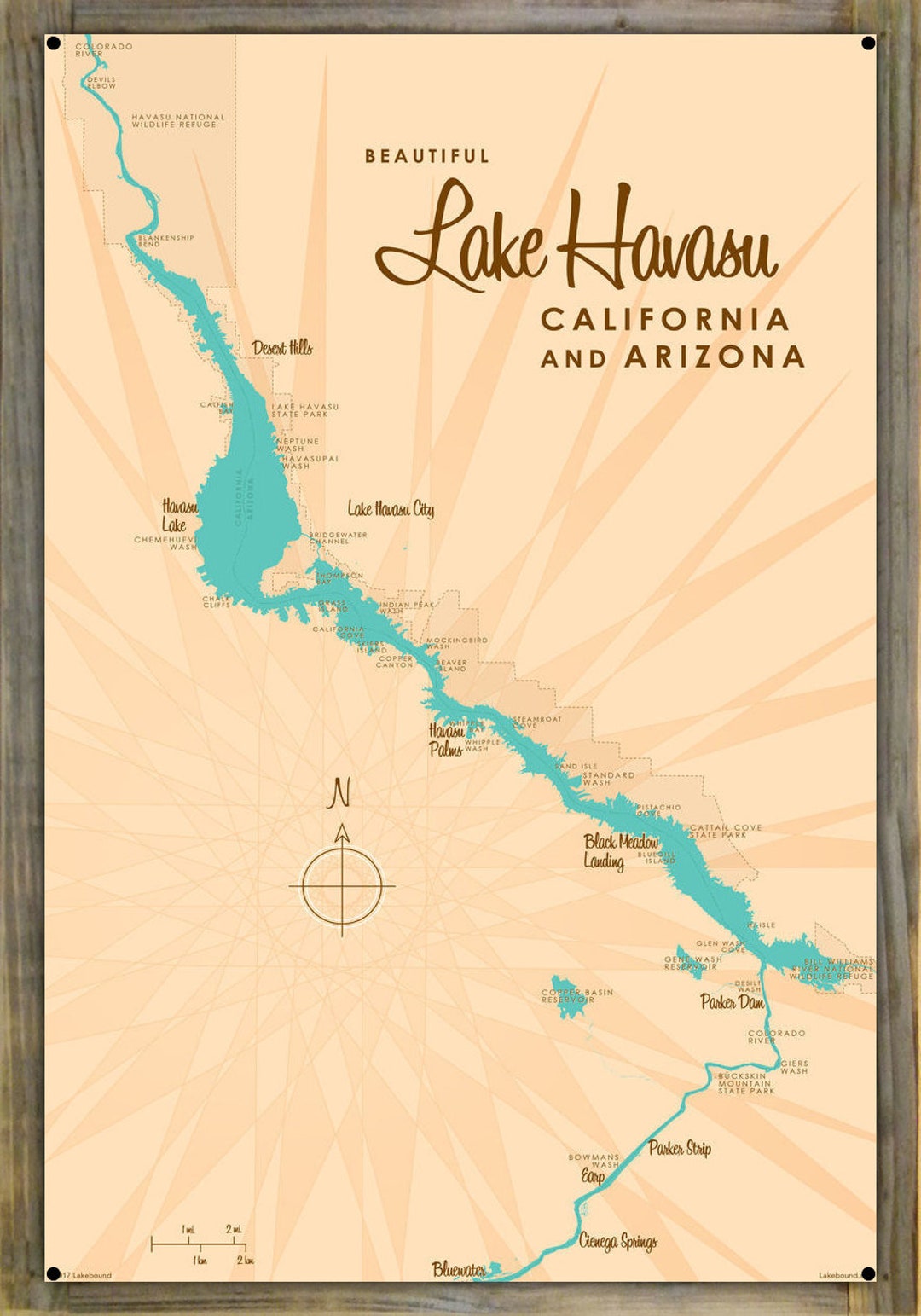 Lake Havasu California Arizona | Lake House Décor | Cabin Art | Custom ...