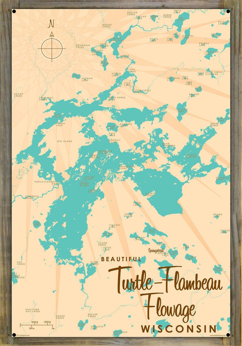 Turtle-flambeau Flowage Wisconsin | Lake House Décor | Cabin Art ...