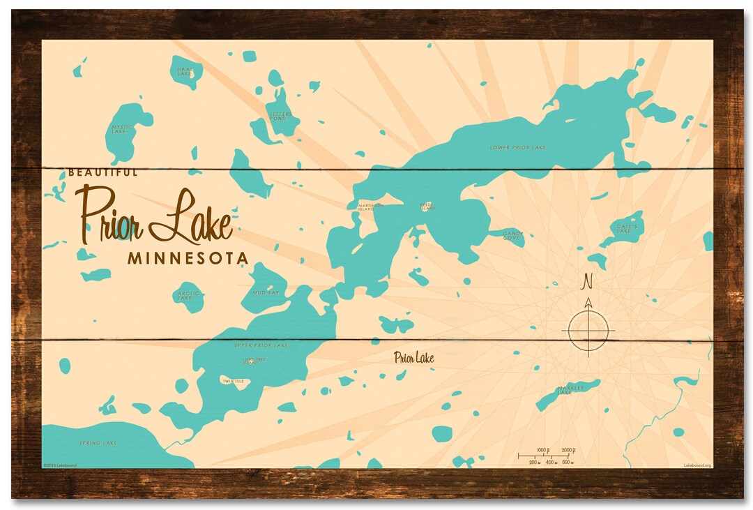 Prior Lake Minnesota, Rustic Wood Sign Map Art - Etsy