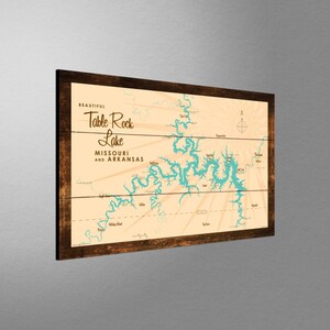 Table Rock Lake Missouri, Rustic Wood Sign Map Art - Etsy