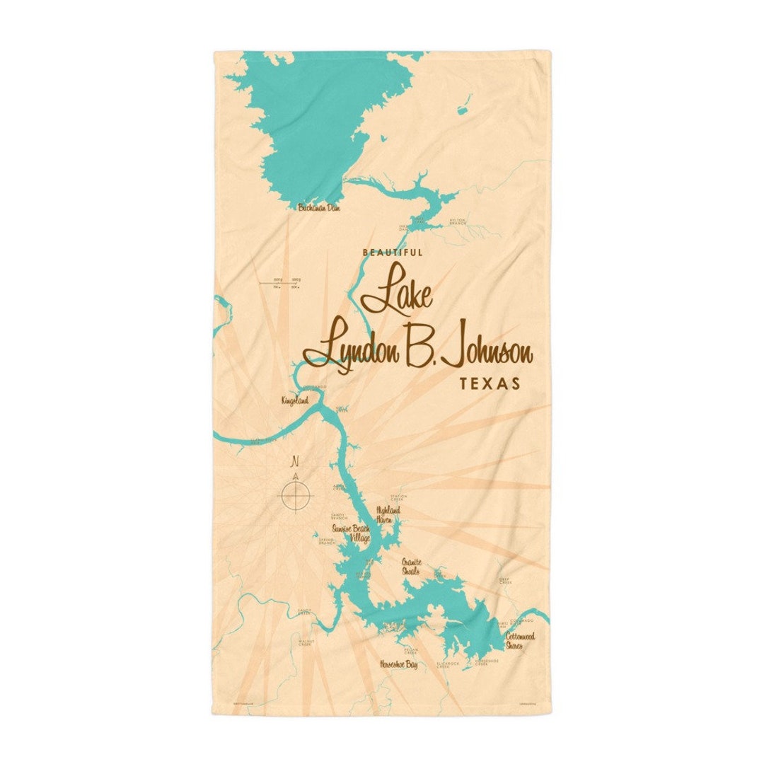 Lake LBJ Texas | Lake House Décor | Cabin Art | Custom Map Gifts ...