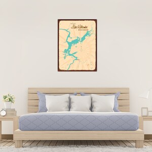Lake Holcombe Wisconsin | Lake House Décor | Cabin Art | Custom Map ...