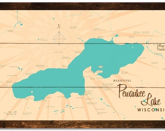 Pewaukee Lake Map - Etsy