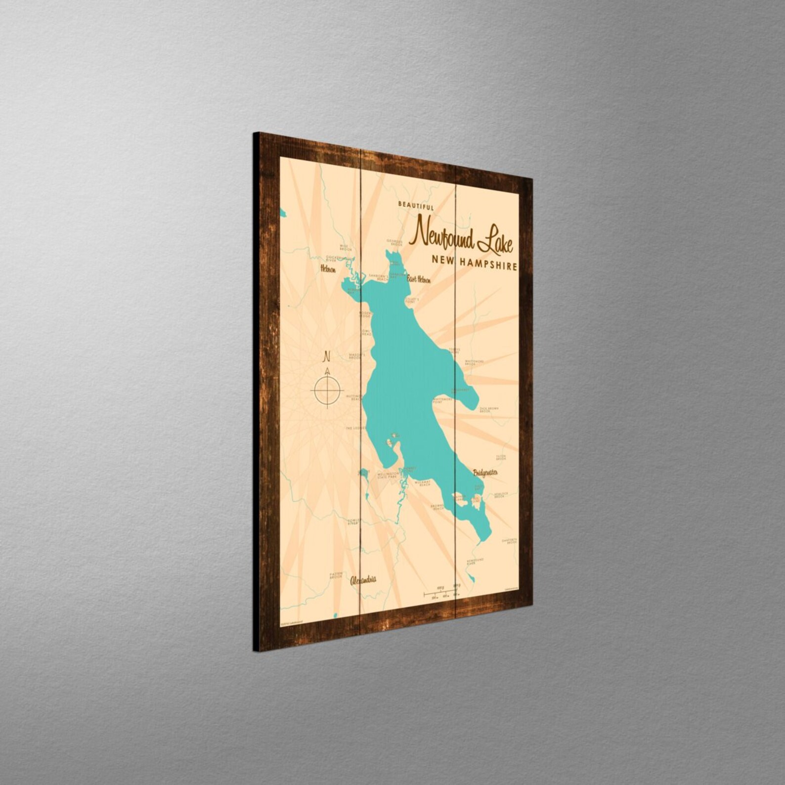 Newfound Lake New Hampshire Rustic Wood Sign Map Art - Etsy