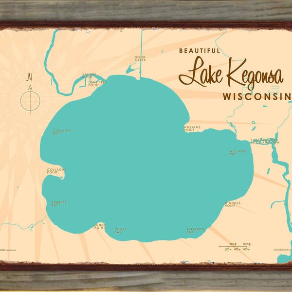 Kegonsa Lake Map - Etsy