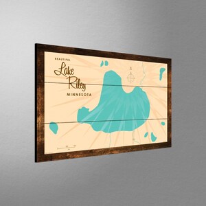 Lake Riley Minnesota, Rustic Wood Sign Map Art - Etsy