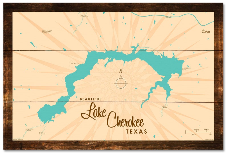 Lake Cherokee Texas, Rustic Wood Sign Map Art - Etsy