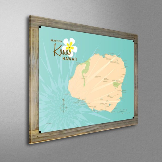 Home Décor Wall Hangings Home & Living Kauai Wood Sign Map Art etna.com.pe