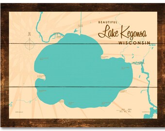 Kegonsa Lake Map - Etsy