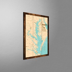 Chesapeake Bay Maryland Virginia, Rustic Wood Sign Map Art - Etsy