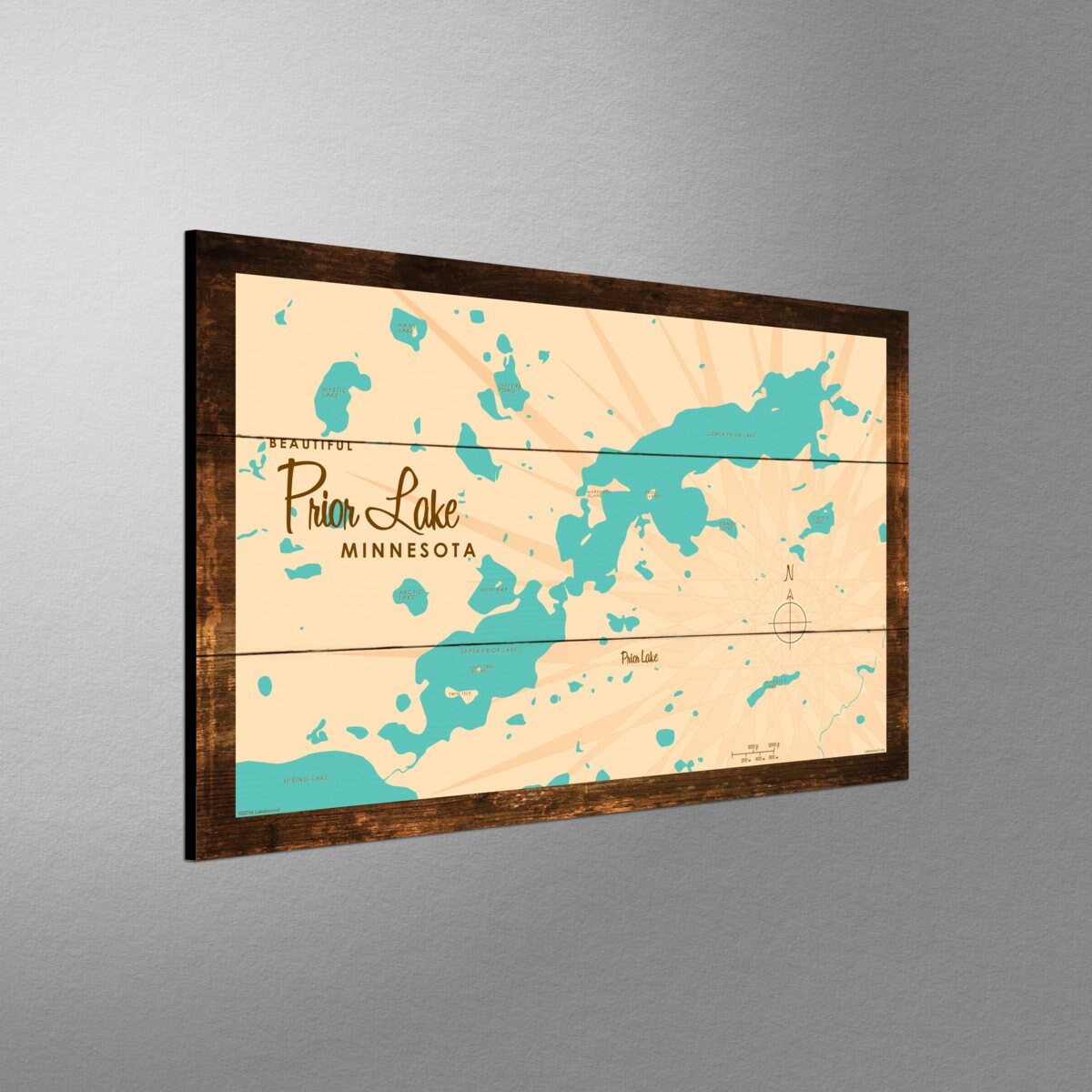 Prior Lake Minnesota, Rustic Wood Sign Map Art - Etsy