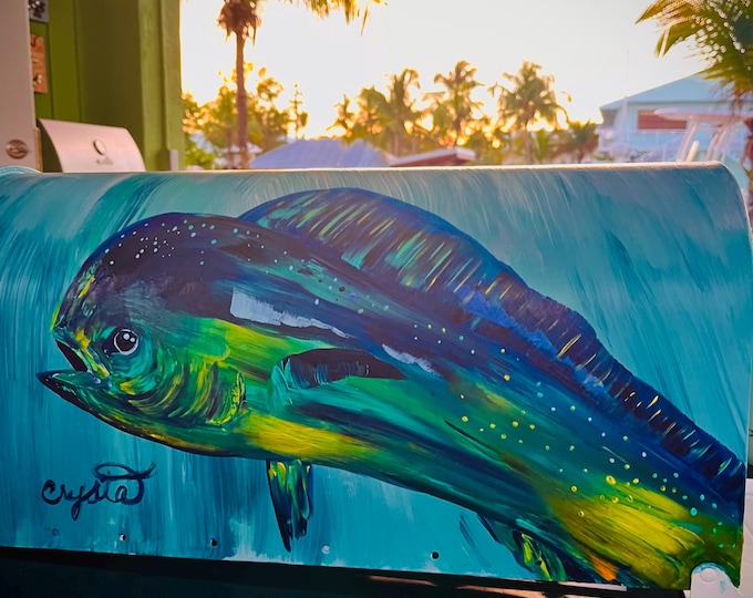 Mahi-mahi Dorado Dolphinfish Hand Painted Steel Mailbox With UV ...
