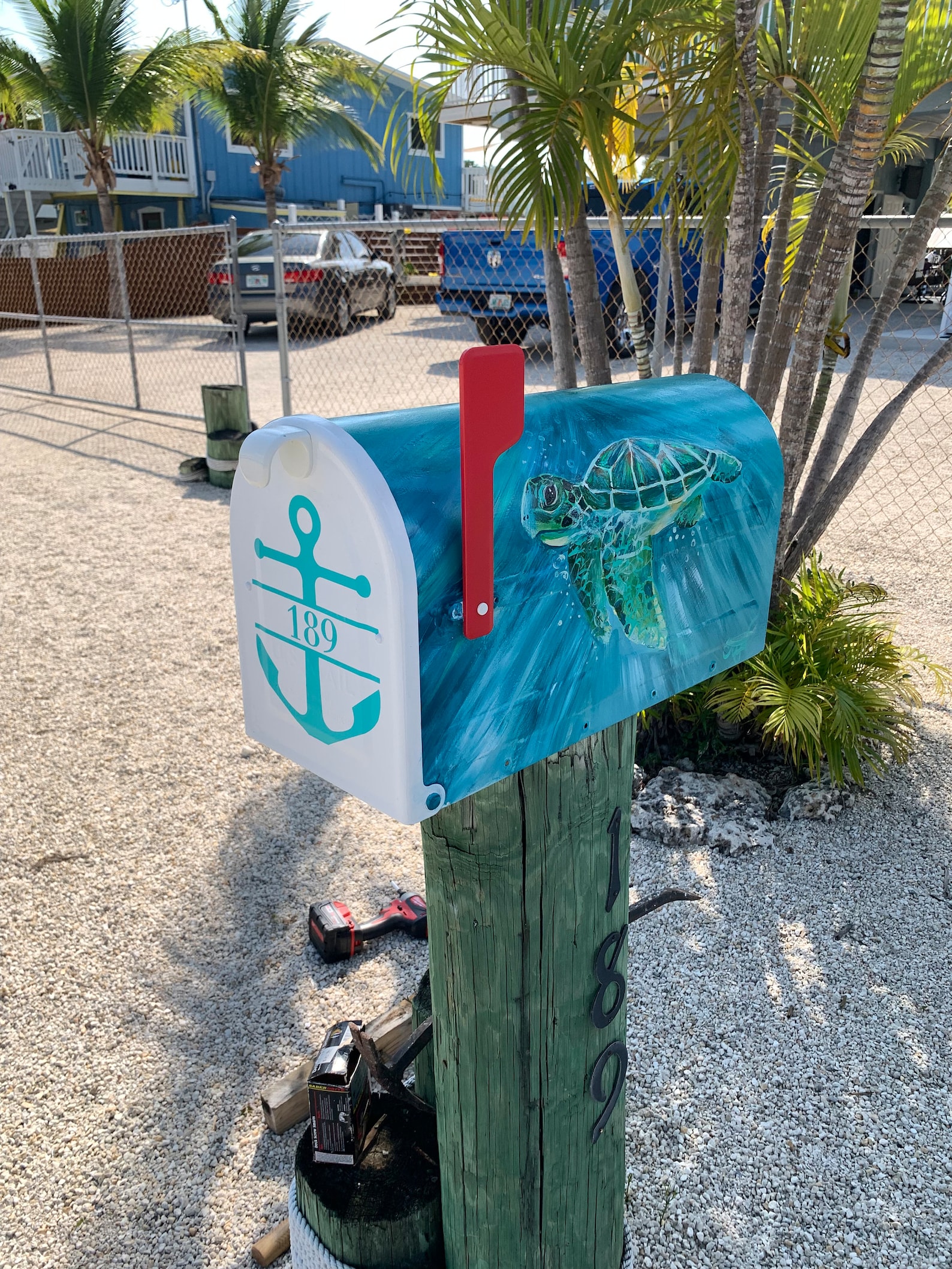 Hand Painted Sea Turtle Mailbox, Personalized Coastal Decor - Etsy