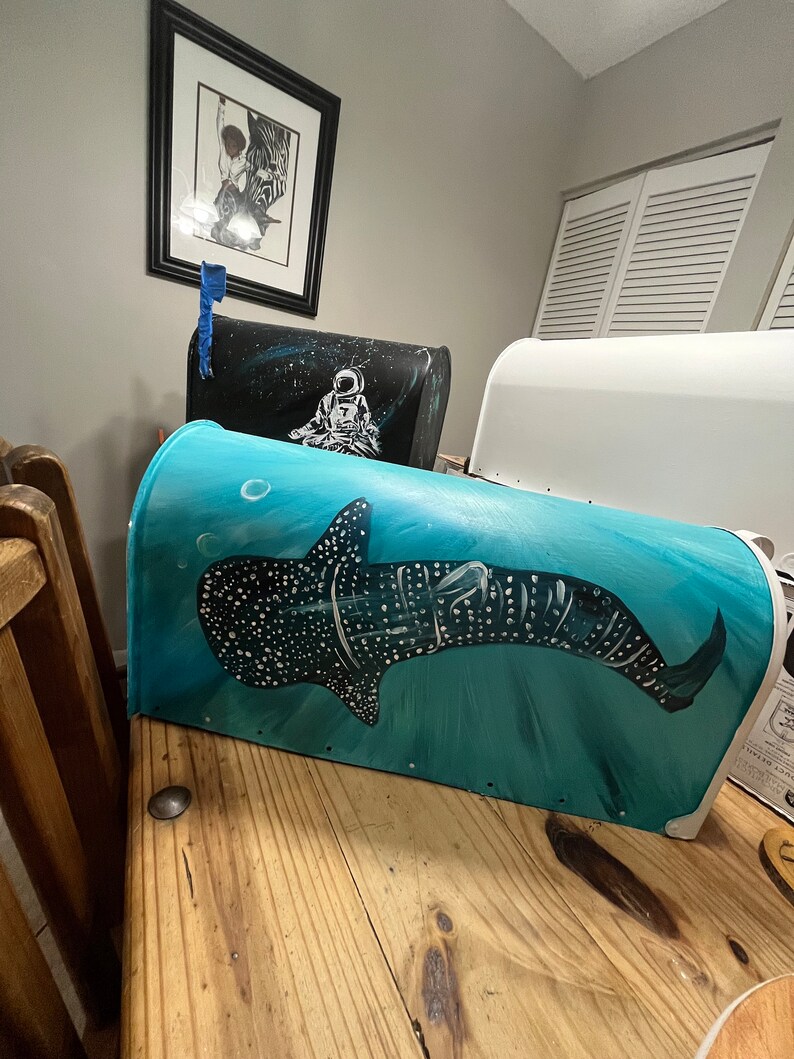 Whale Shark Hand Painted Galvanized Steel Mailbox With UV Protection ...