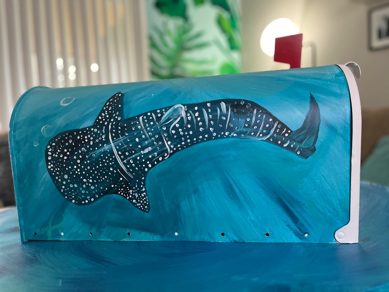 Whale Shark Hand Painted Galvanized Steel Mailbox With UV Protection ...