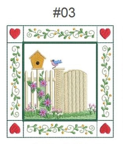 Embroidered Quilt Blocks - Garden Block Quilt Blocks - Choose Your ...
