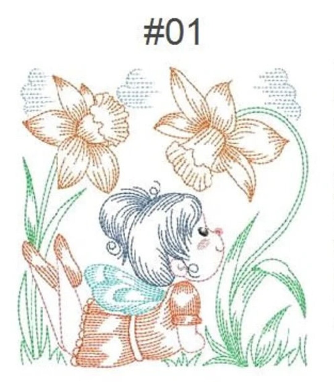 Embroidered Quilt Blocks - Vintage Flower Fairies Quilt Blocks -fairy ...