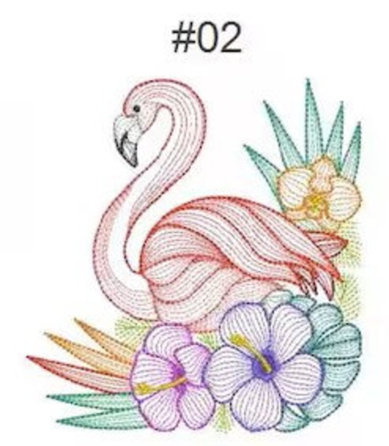 Embroidered Quilt Blocks - Flamingo Quilt Blocks - Choose Your Designs ...