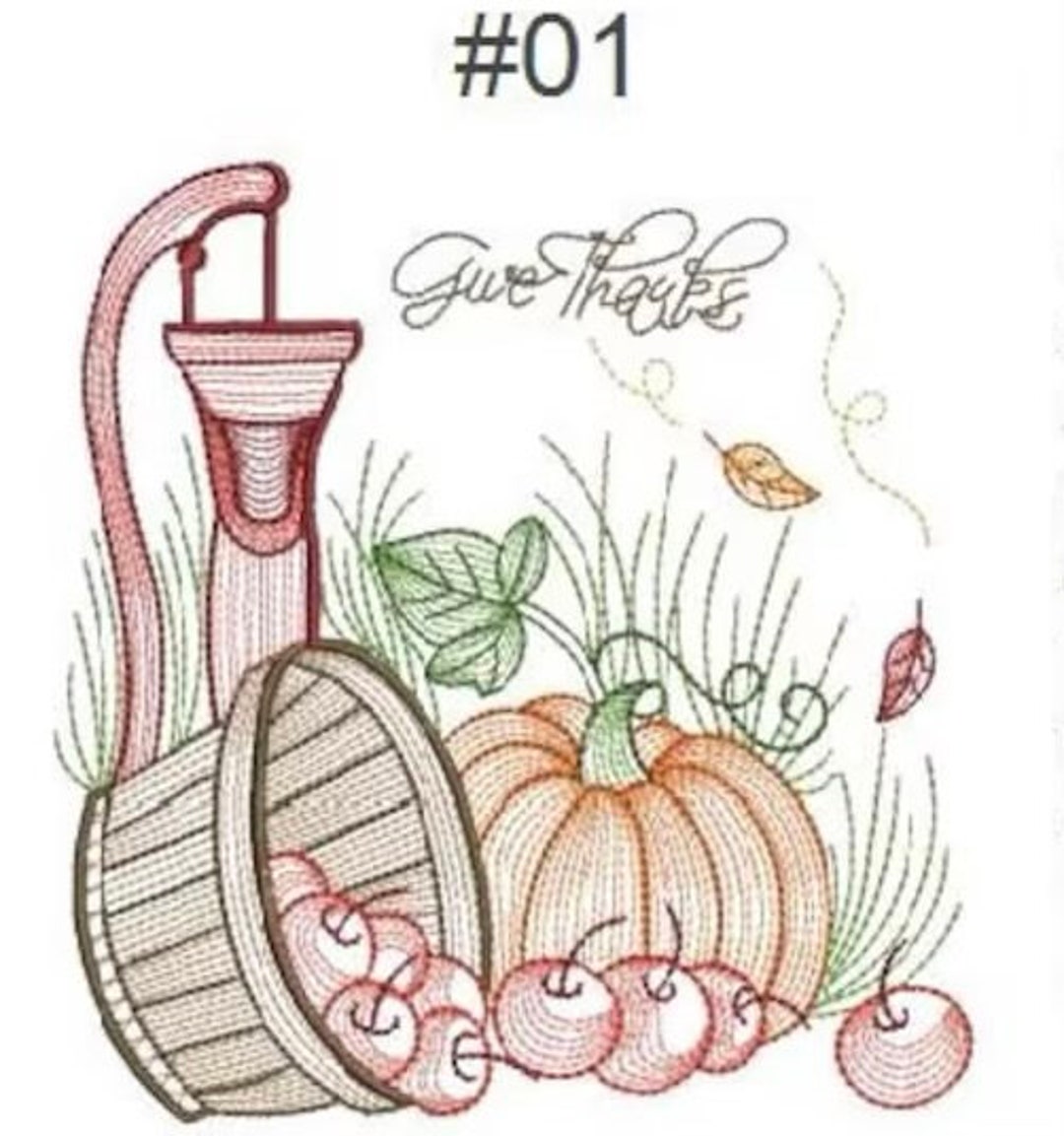 Embroidered Quilt Blocks - Autumn Harvest - Choose Your Designs and ...