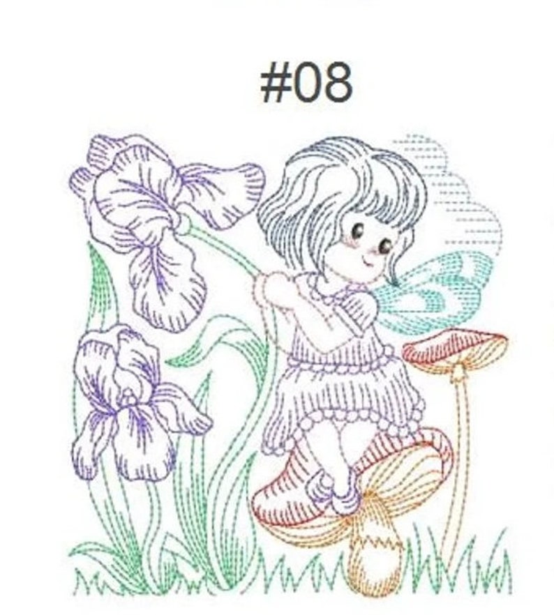 Embroidered Quilt Blocks Vintage Flower Fairies Quilt Blocks fairy ...