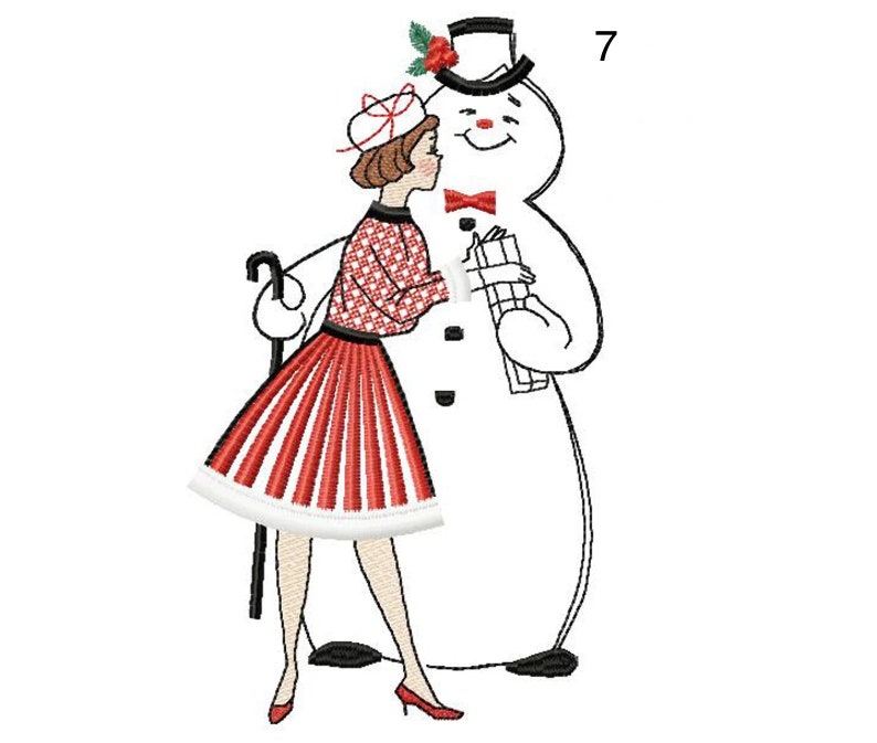 Embroidered Quilt Blocks, Christmas Lady Quilt Blocks, Christmas Quilt ...