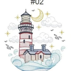 Embroidered Quilt Blocks - Lighthouse Quilt Blocks - Choose Your ...
