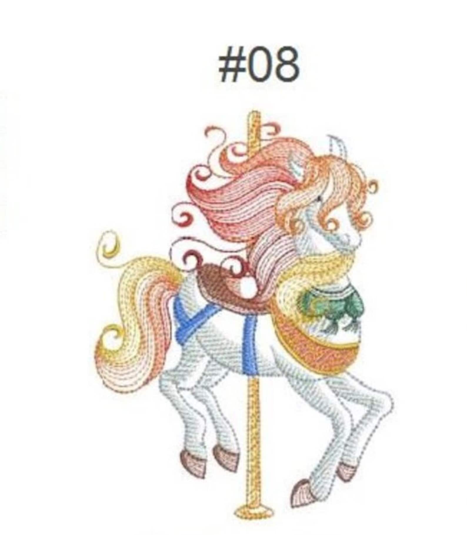 Embroidered Quilt Blocks - Carousel Horse Quilt Blocks - Choose Your ...