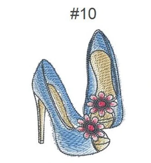 Embroidered Quilt Blocks - High Heels Quilt Blocks - Shoe Quilt Blocks ...