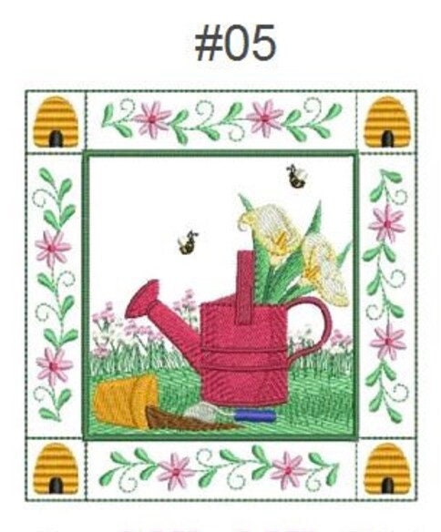 Embroidered Quilt Blocks - Garden Block Quilt Blocks - Choose Your ...