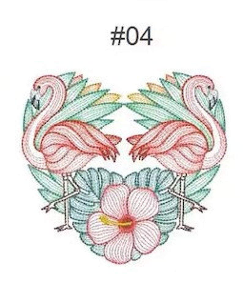 Embroidered Quilt Blocks - Flamingo Quilt Blocks - Choose Your Designs ...