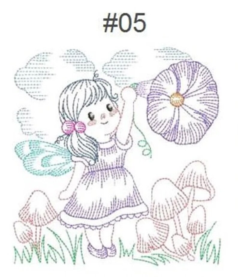 Embroidered Quilt Blocks Vintage Flower Fairies Quilt Blocks fairy ...