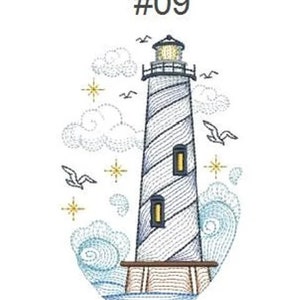 Embroidered Quilt Blocks - Lighthouse Quilt Blocks - Choose Your ...