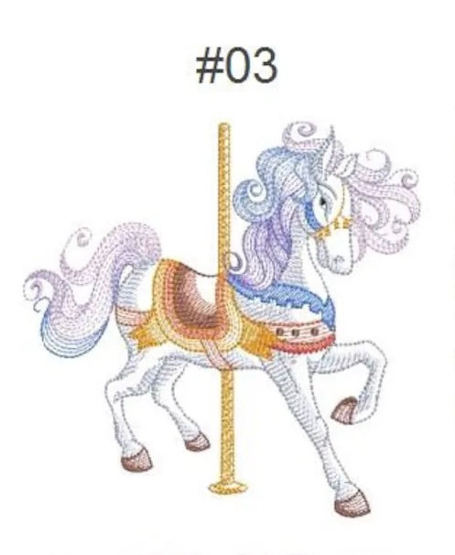 Embroidered Quilt Blocks - Carousel Horse Quilt Blocks - Choose Your ...