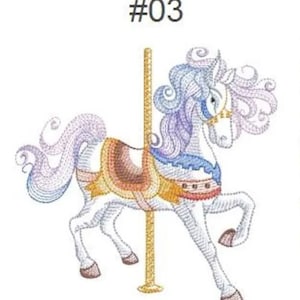Embroidered Quilt Blocks - Carousel Horse Quilt Blocks - Choose Your ...