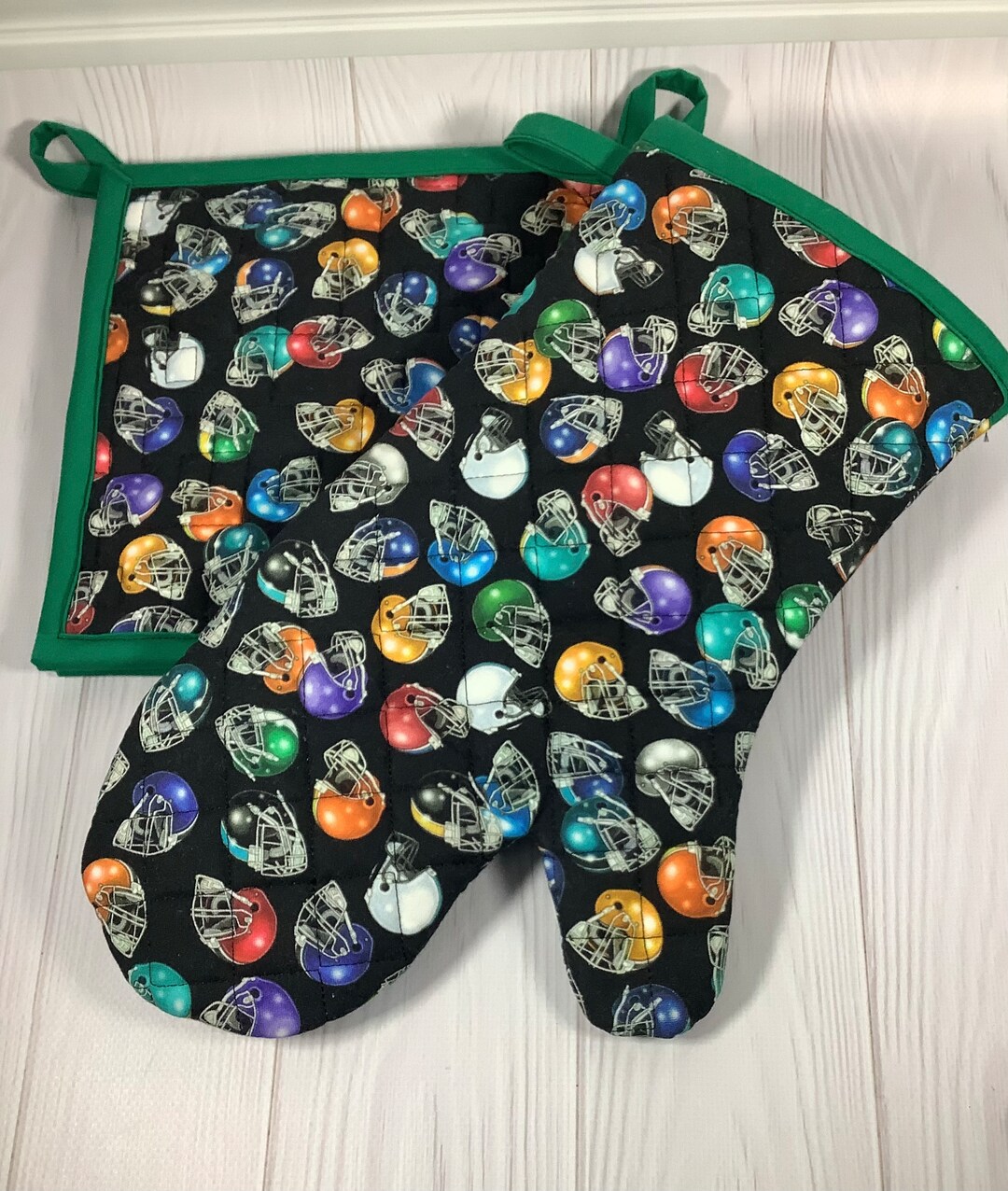 Football Kitchen Gift Set, Football Quilted Potholders, Football Oven ...