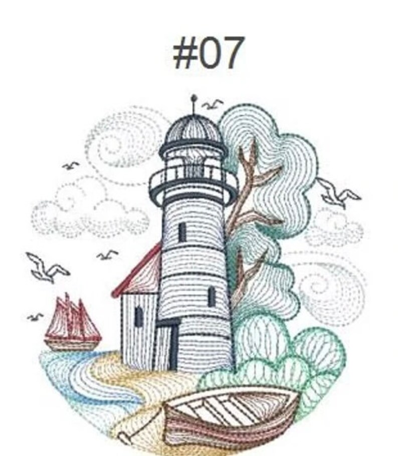 Embroidered Quilt Blocks - Lighthouse Quilt Blocks - Choose Your ...