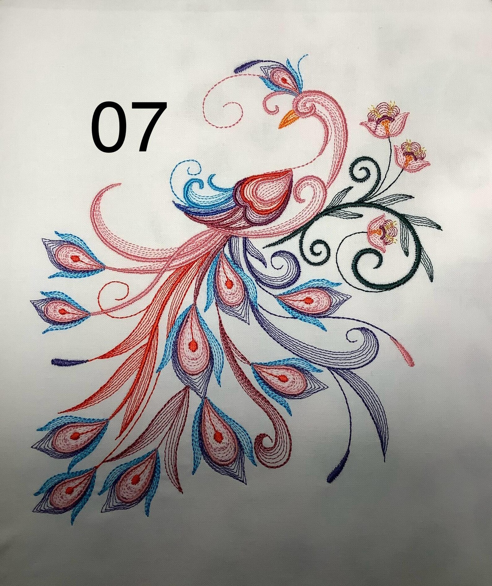 Embroidered Quilt Blocks Filigree Peacock Quilt Blocks Choose Your ...