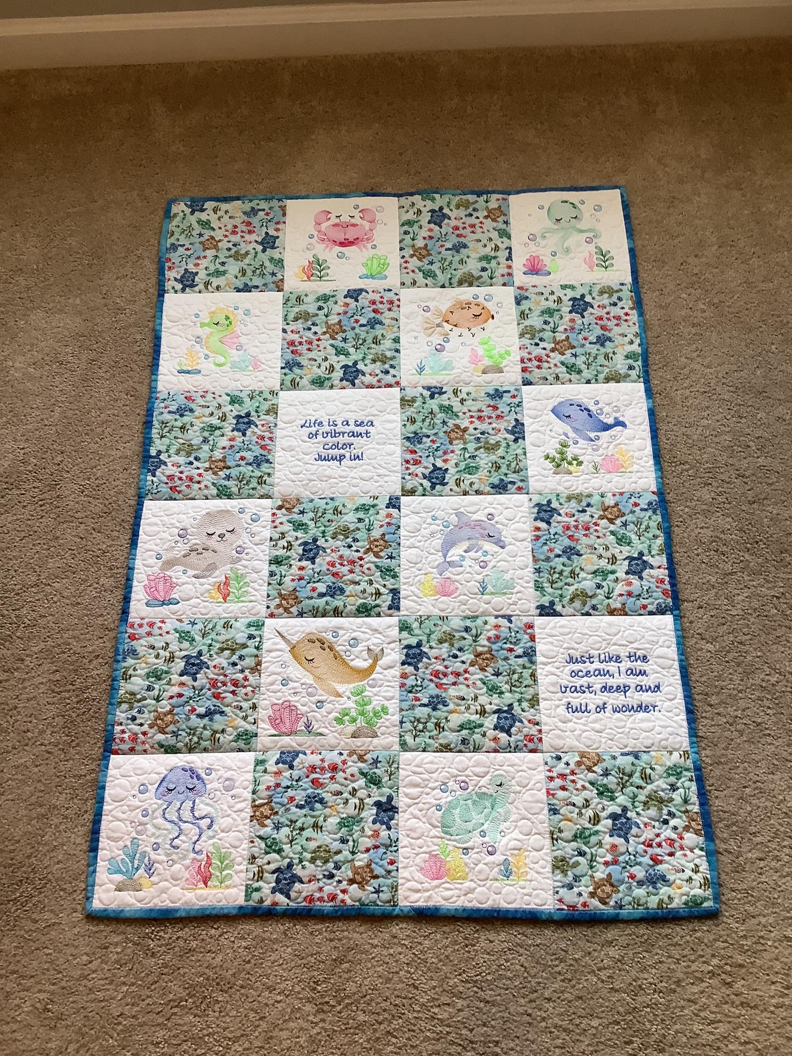 Embroidered Quilt Blocks - Tropical Friends Quilt Blocks - Choose Your ...