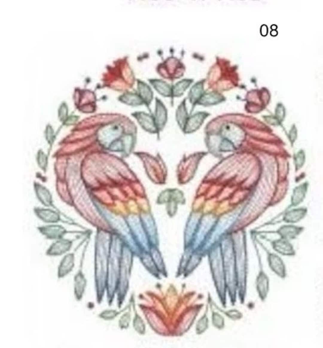 Embroidered Quilt Blocks - Folk Art Bird Quilt Blocks - Choose Your ...
